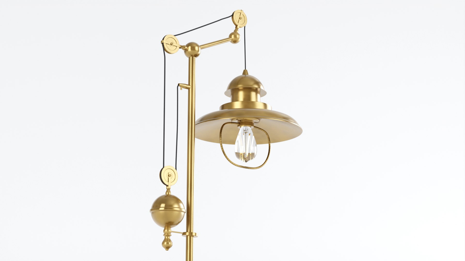 Industrial Table Lamp With Pulley System Model - TurboSquid 2082822