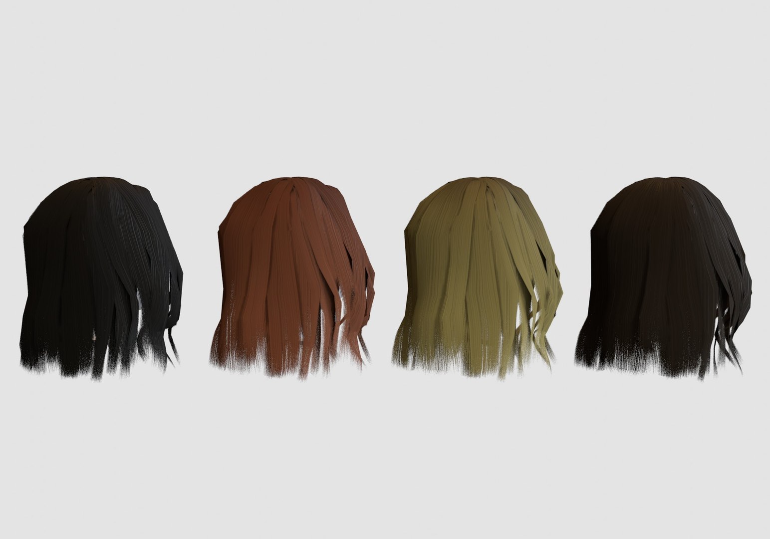 3D Hairstyle In 4 Colors - TurboSquid 1899483