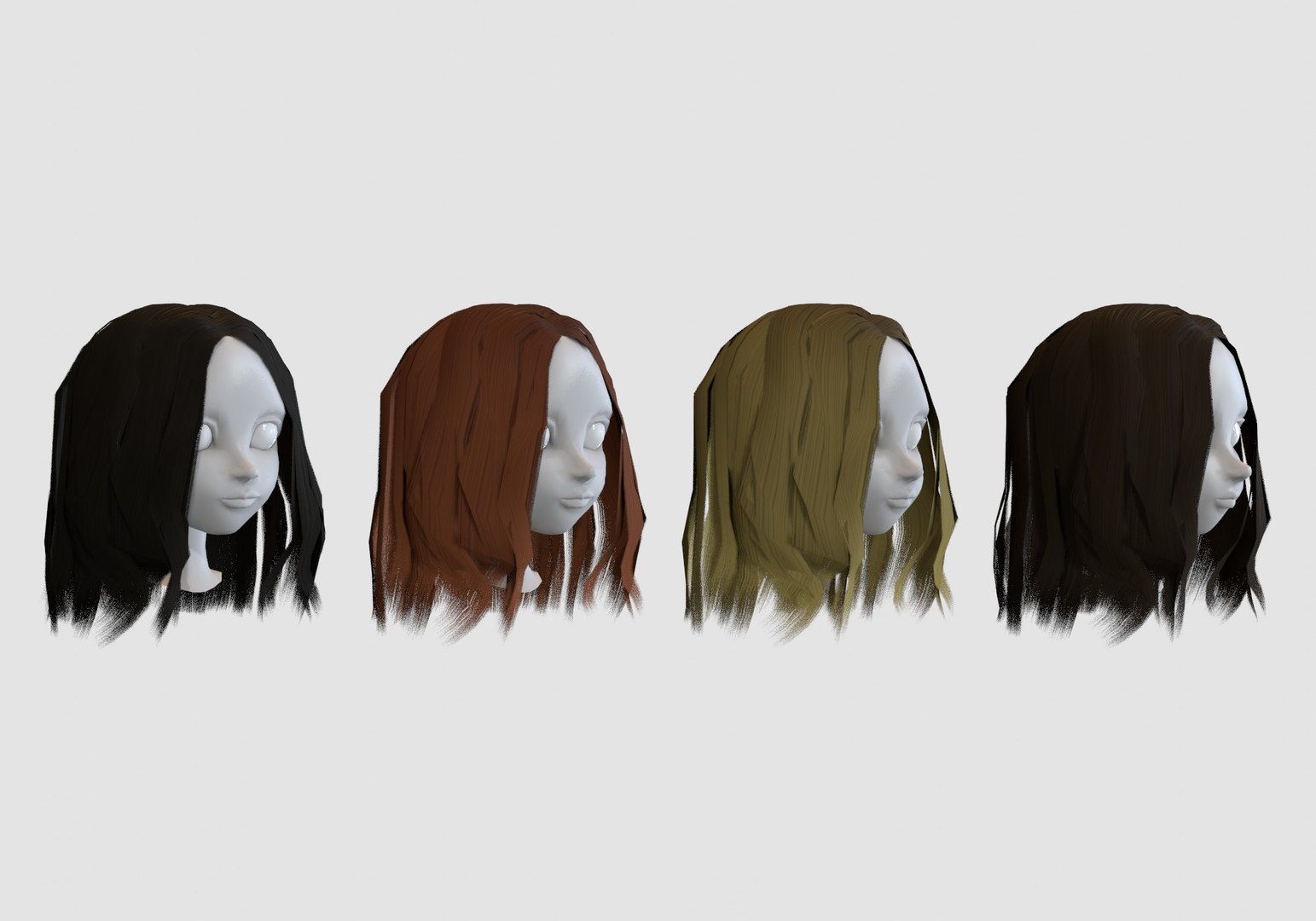 3D Hairstyle In 4 Colors - TurboSquid 1899483