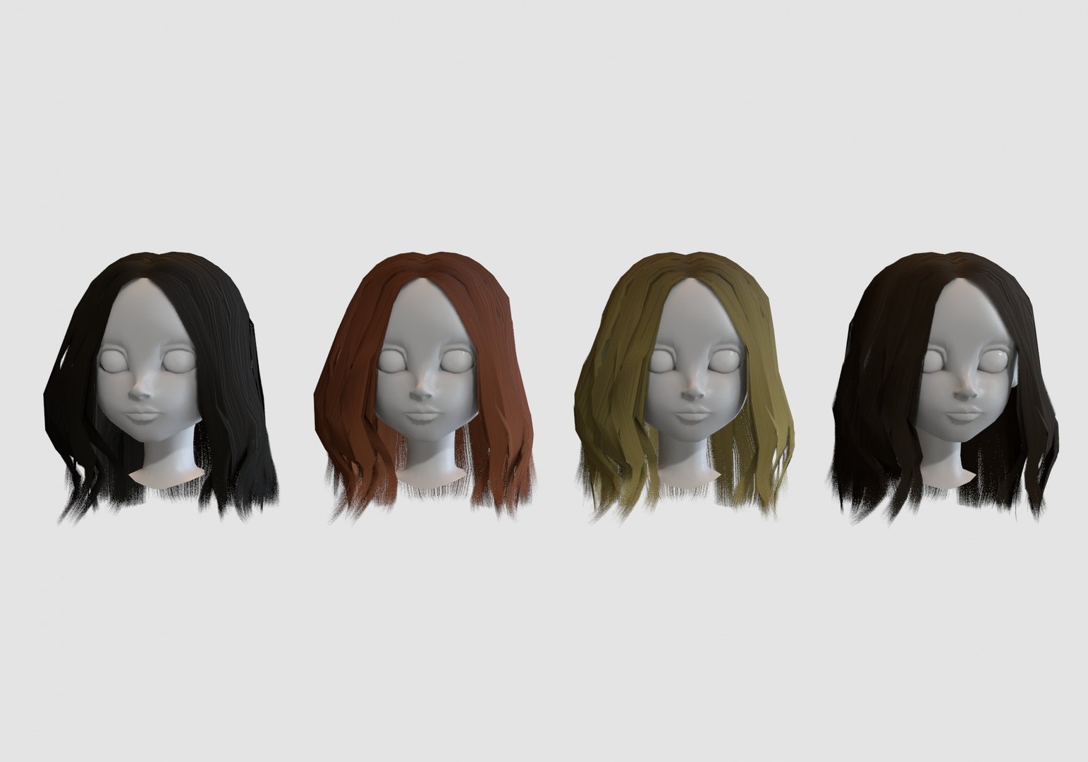 3D Hairstyle In 4 Colors - TurboSquid 1899483
