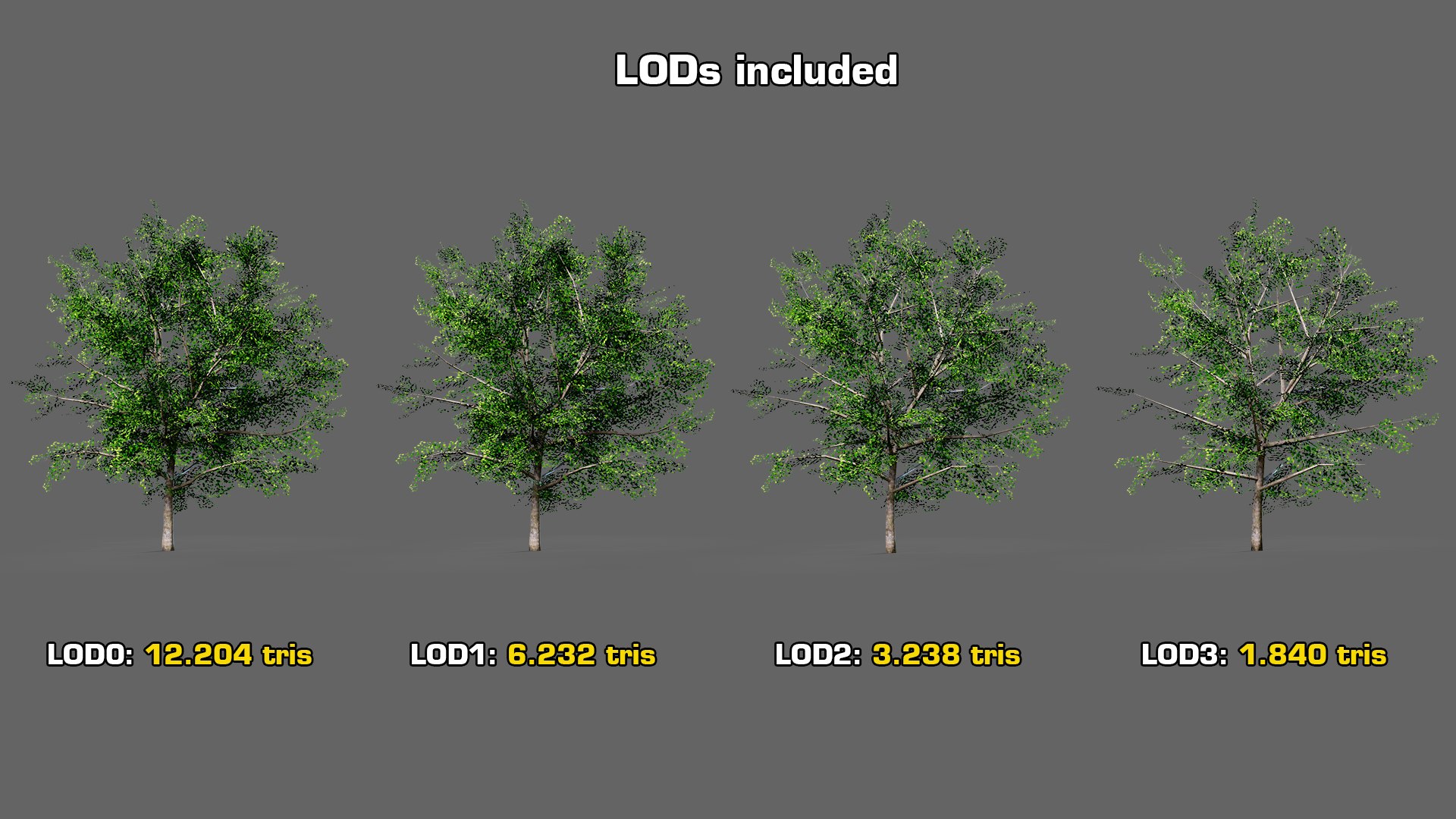 3D Maple 03 GameReady LODs Model - TurboSquid 1738149