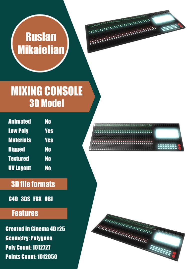 3D Mixing Console model - TurboSquid 2016995