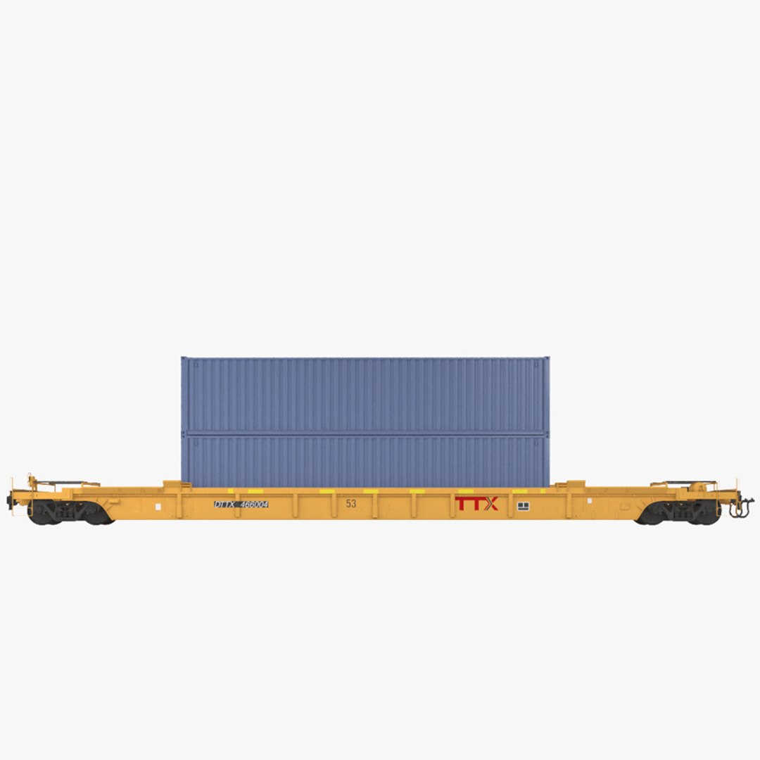Railroad Double-stack Wagon 3D - TurboSquid 1824021