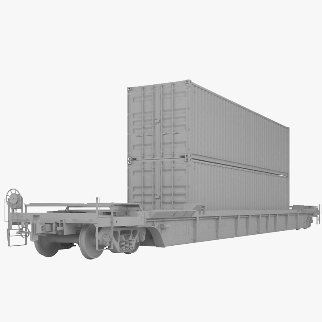 Railroad Double-stack Wagon 3D - TurboSquid 1824021