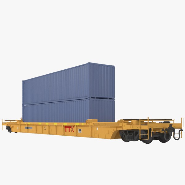 Railroad double-stack wagon 3D - TurboSquid 1824021