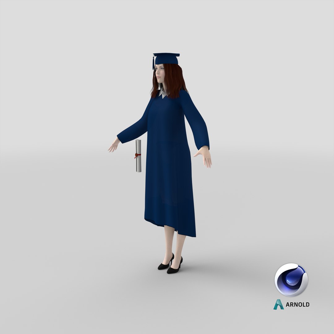 Free Female Graduate Student T 3D Model - TurboSquid 1615453