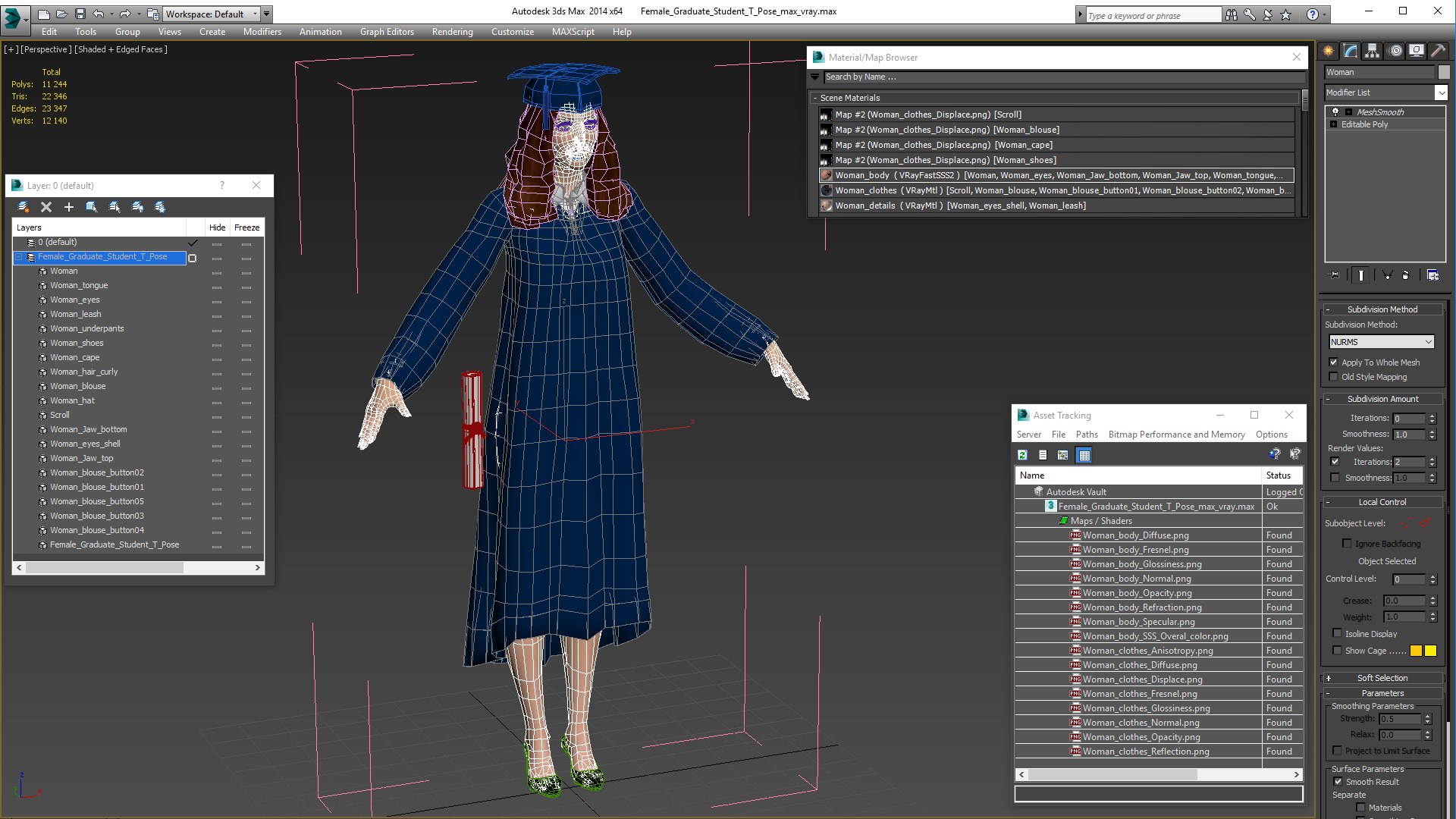 Free Female Graduate Student T 3D Model - TurboSquid 1615453