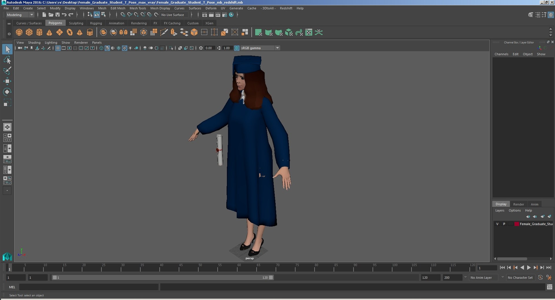 Free Female Graduate Student T 3D Model - TurboSquid 1615453