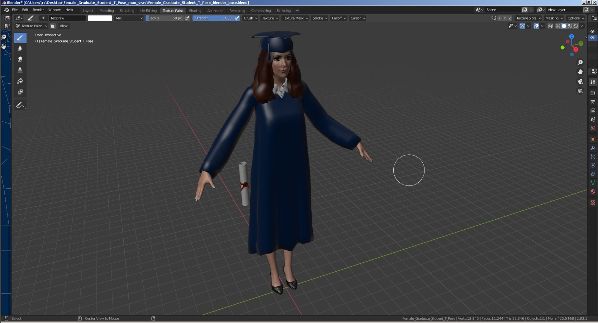 Free Female Graduate Student T 3D Model - TurboSquid 1615453