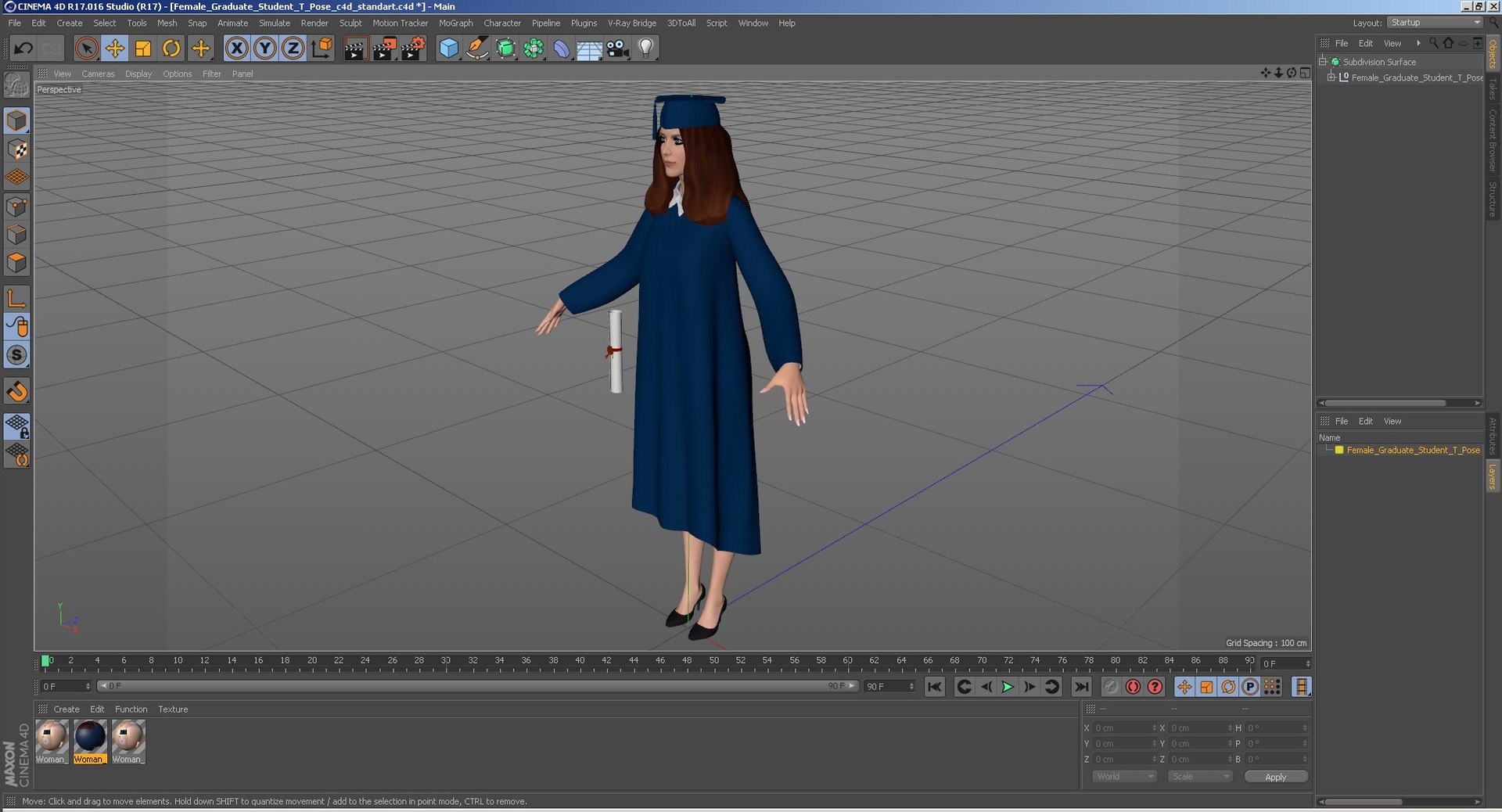 Free Female Graduate Student T 3D Model - TurboSquid 1615453