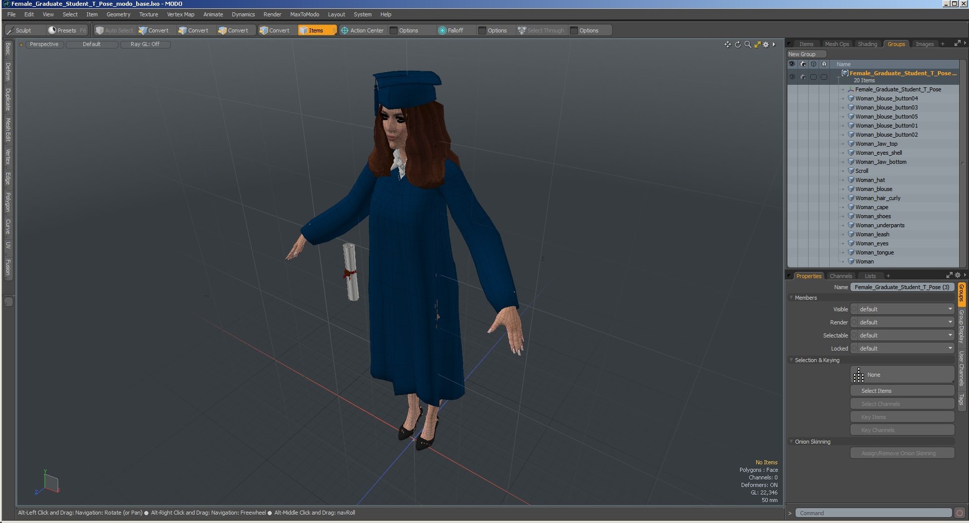 Free Female Graduate Student T 3D Model - TurboSquid 1615453
