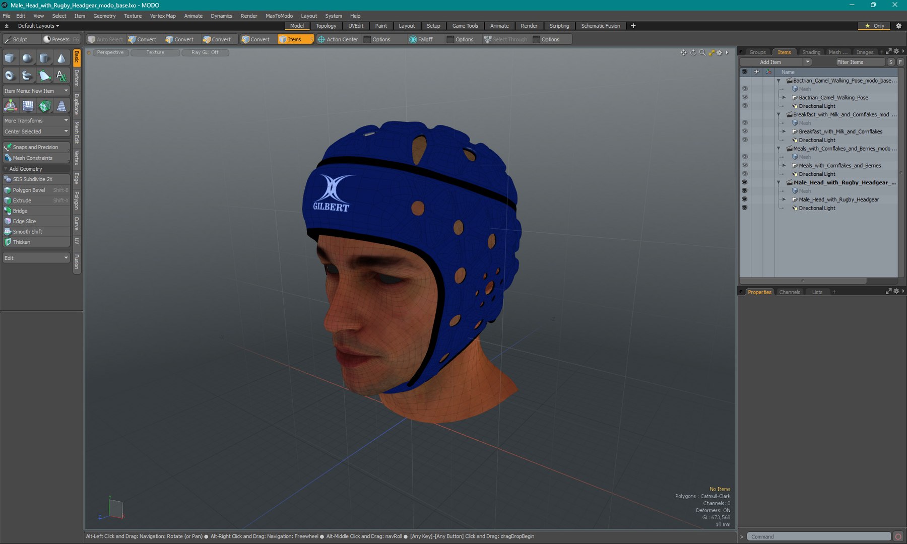 Male Head With Gilbert Rugby Headgear 3D Model - TurboSquid 2351861