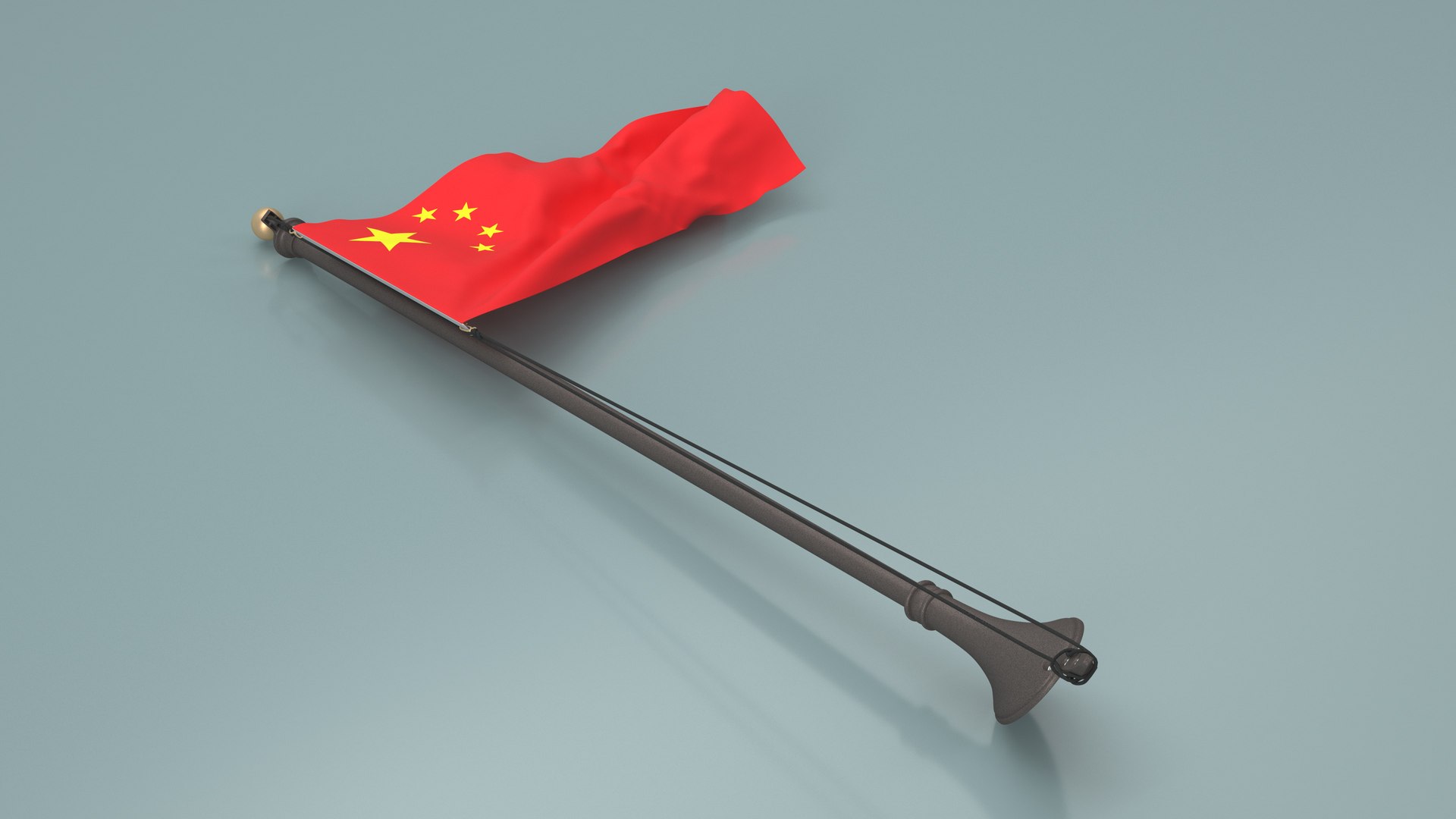 Waving China Flag On Wall Pole 3D Model - TurboSquid 2212211