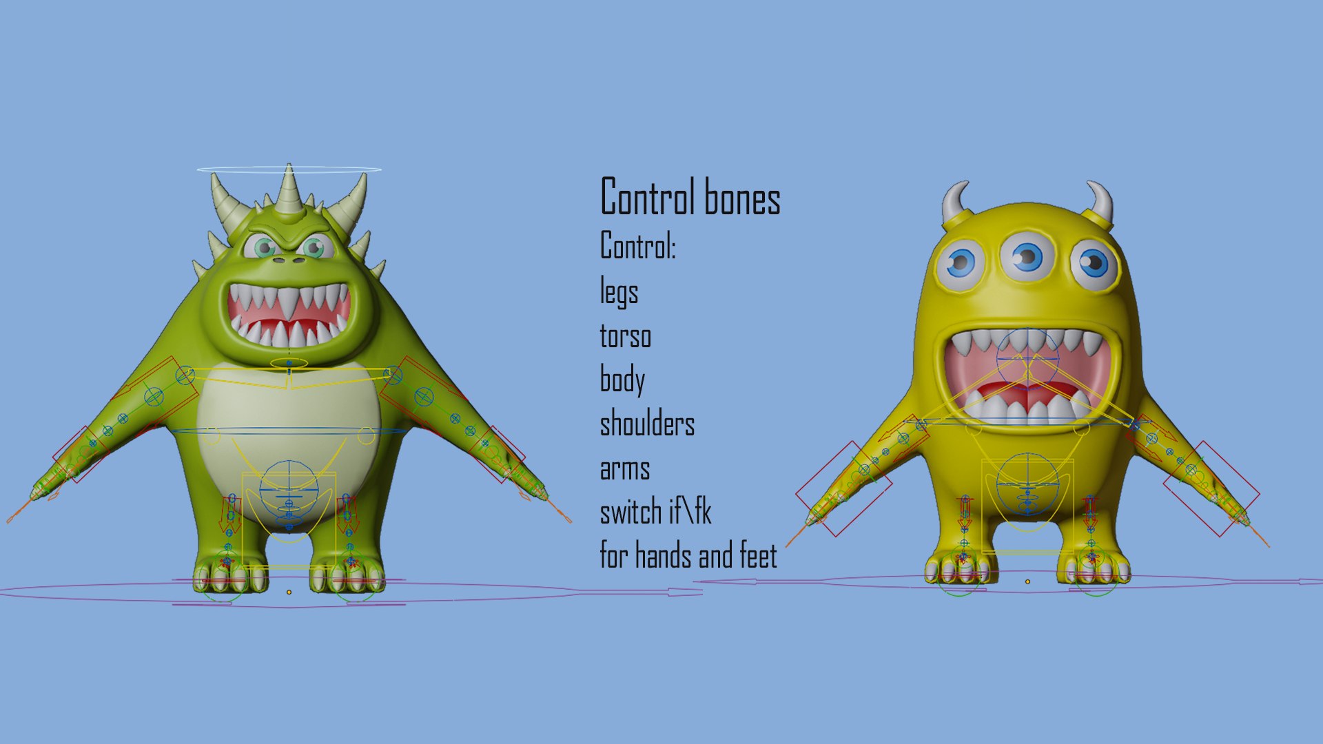3D Cartoon Characters Monsters - Low-poly Asset Pack - TurboSquid 2346377