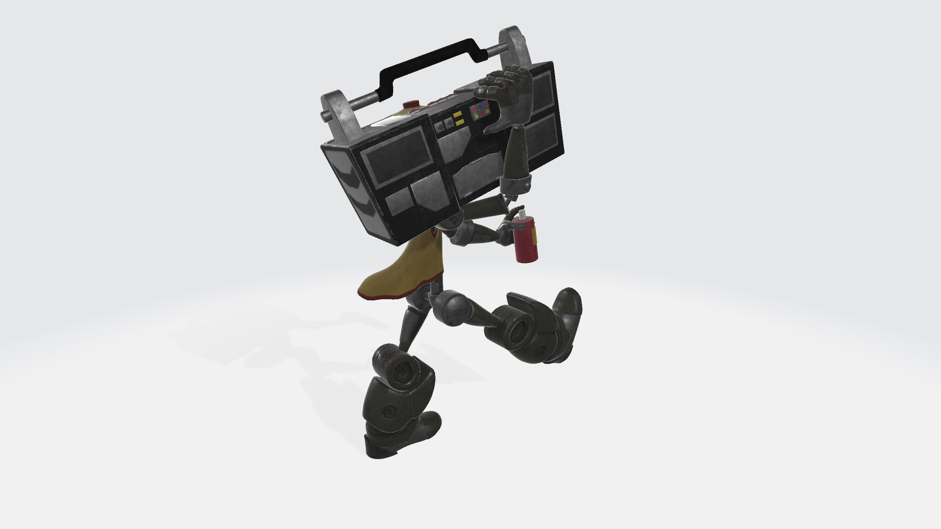 Robot With Boom Box Model - TurboSquid 2373488