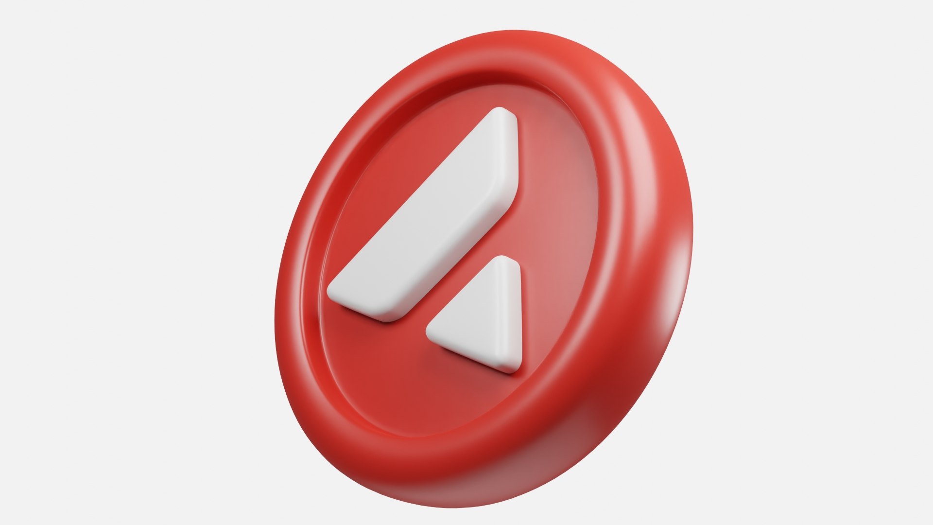 Avalanche Or AVAX Red Coin With Cartoon Style 3D - TurboSquid 1983015