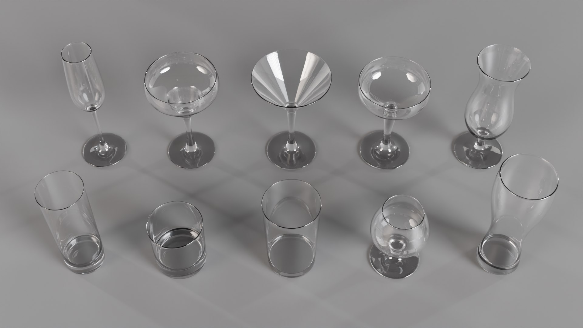 Restaurant-bar Glassware Collection 3D Model - TurboSquid 1899651