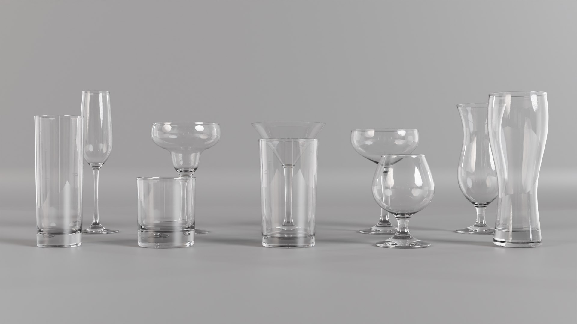 Restaurant-bar Glassware Collection 3D Model - TurboSquid 1899651