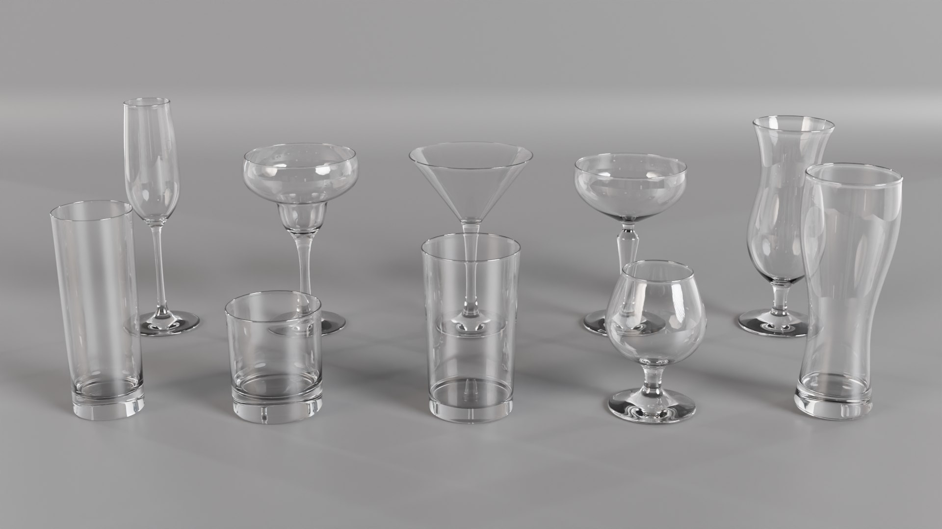 Restaurant-bar Glassware Collection 3D Model - TurboSquid 1899651