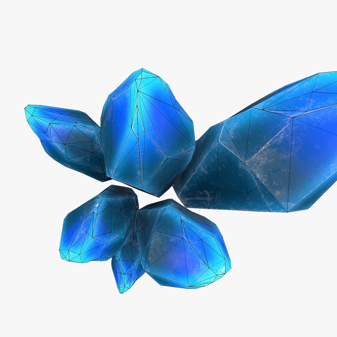 3D Blue Crystals Model - TurboSquid 1208263