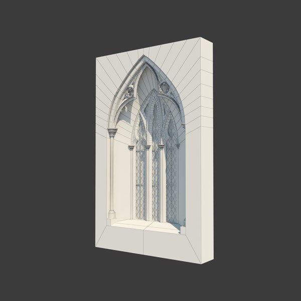 medieval gothic 5 windows 3d model