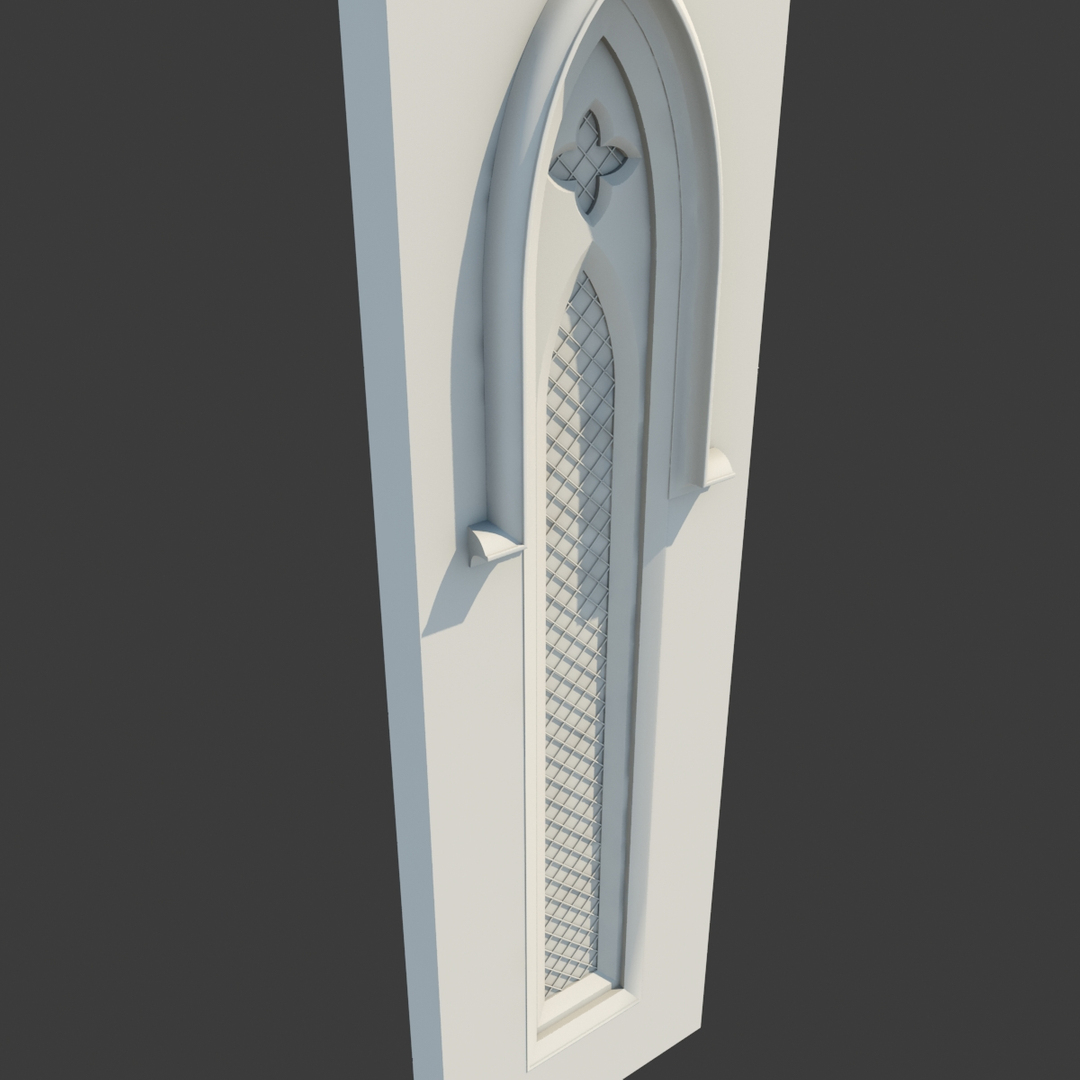 medieval gothic 5 windows 3d model
