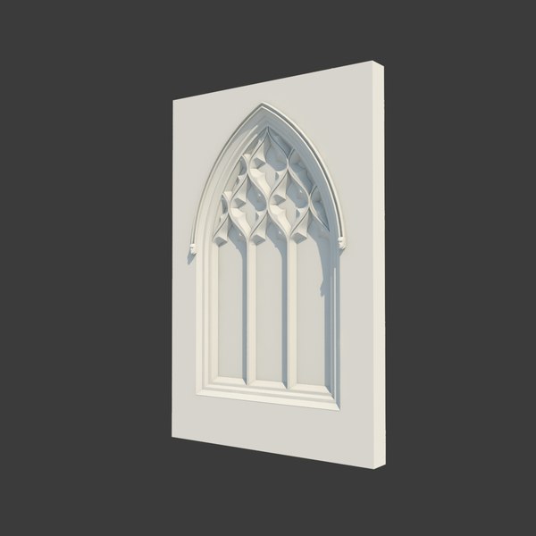 medieval gothic 5 windows 3d model