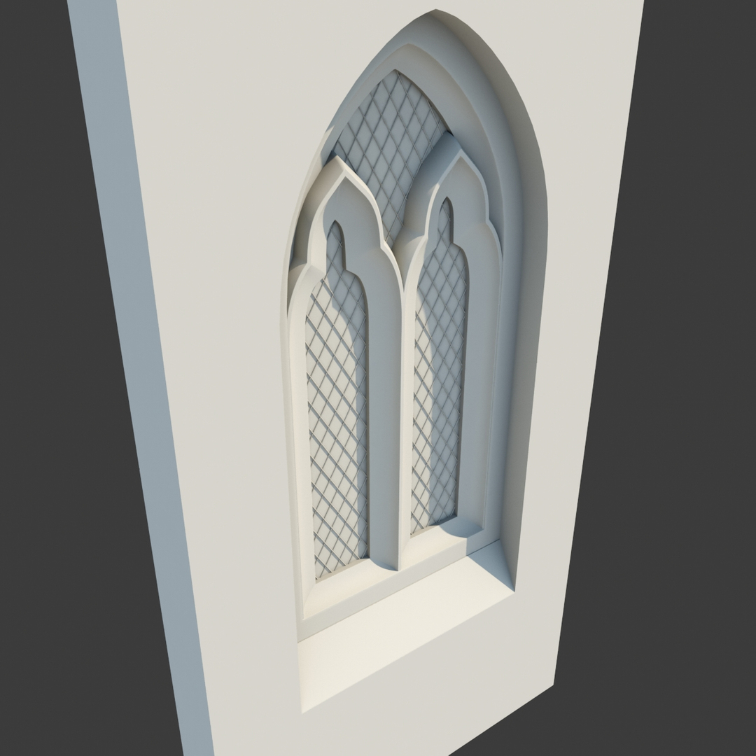 medieval gothic 5 windows 3d model