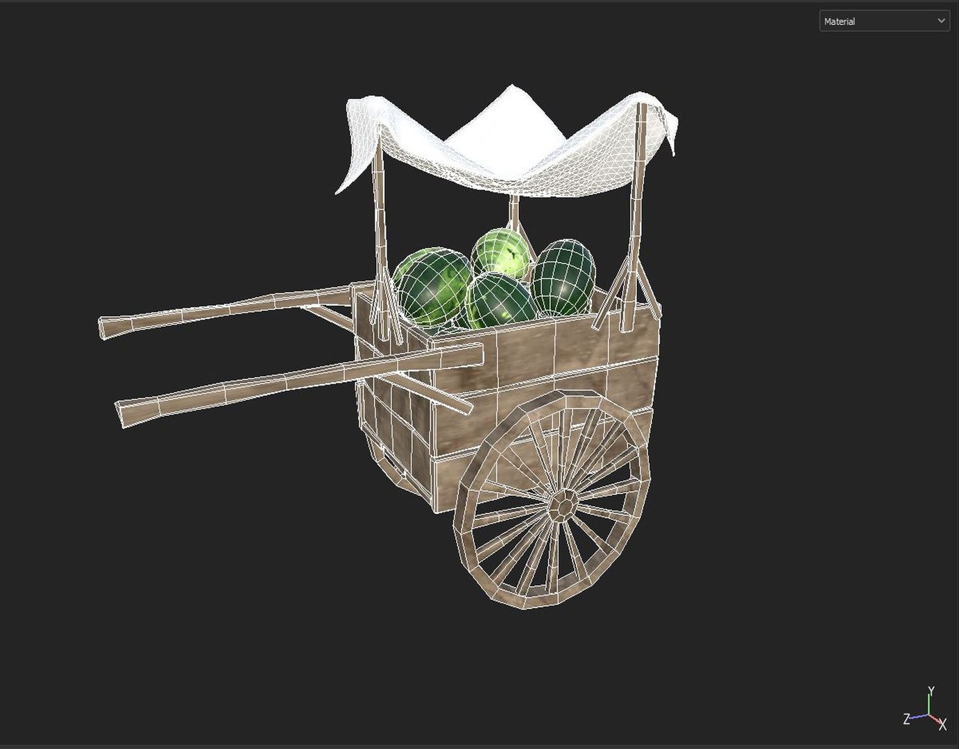 Watermelon Cart 3D Model - TurboSquid 2252897