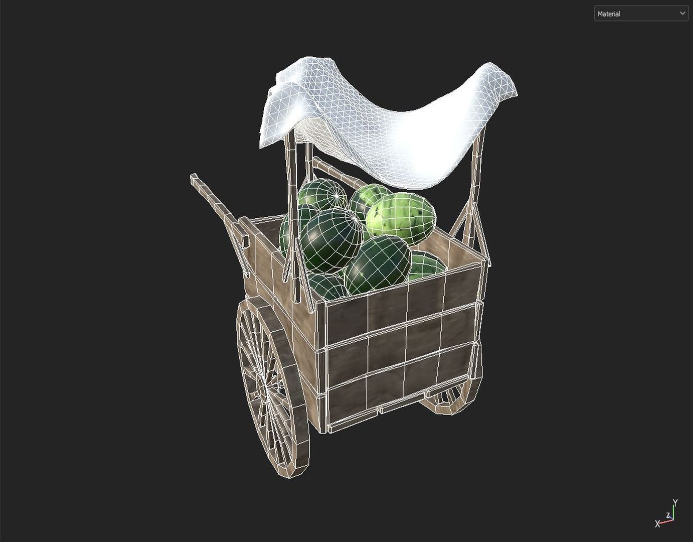 Watermelon Cart 3D Model - TurboSquid 2252897