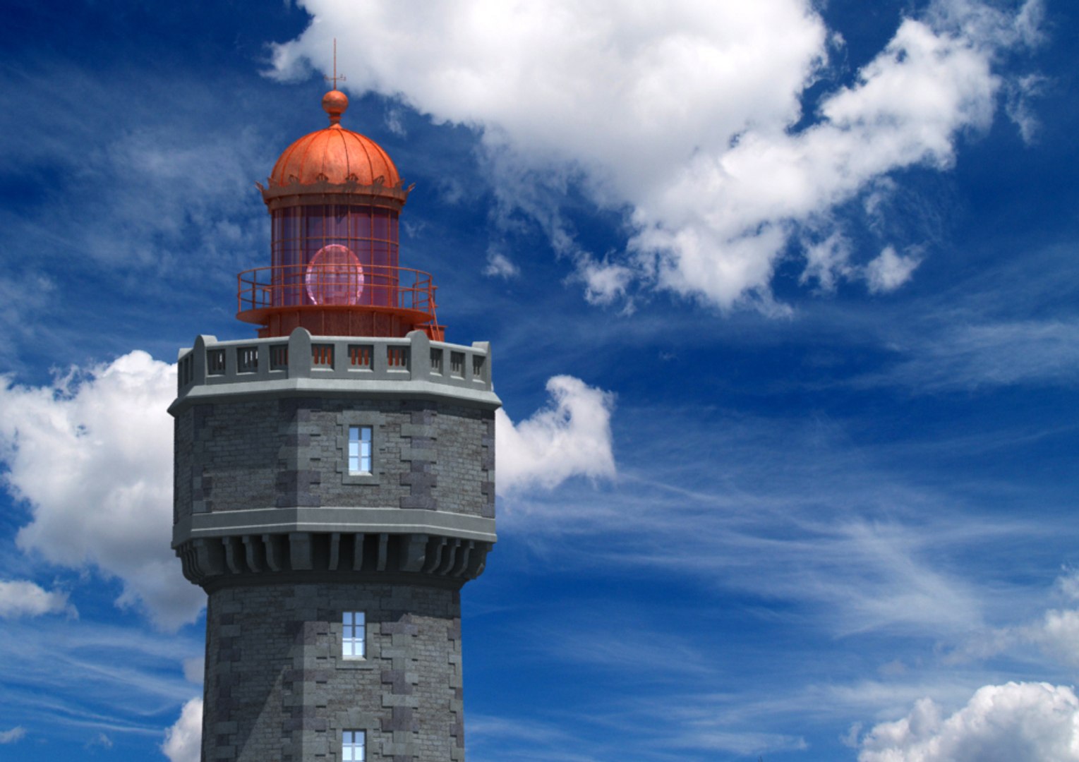 3d Model La Jument Lighthouse