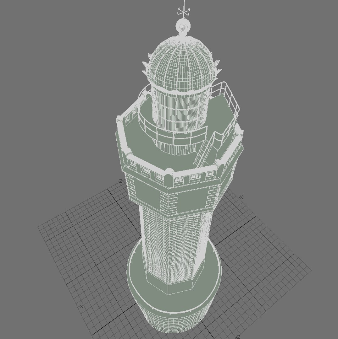 3d Model La Jument Lighthouse