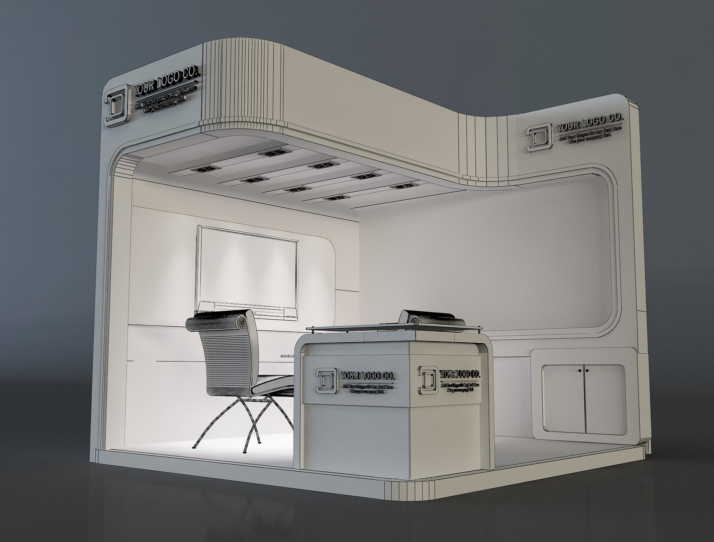 Booth Exhibition Stand A655b 3D Model - TurboSquid 2144847