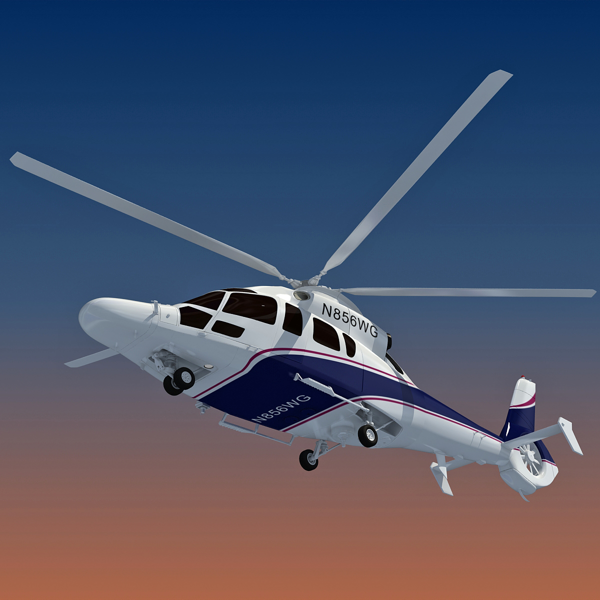 eurocopter ec155 helicopter 3d 3ds