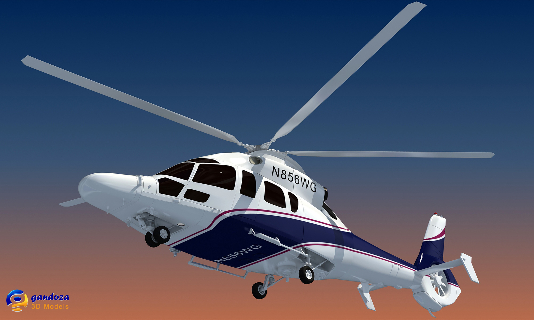 eurocopter ec155 helicopter 3d 3ds