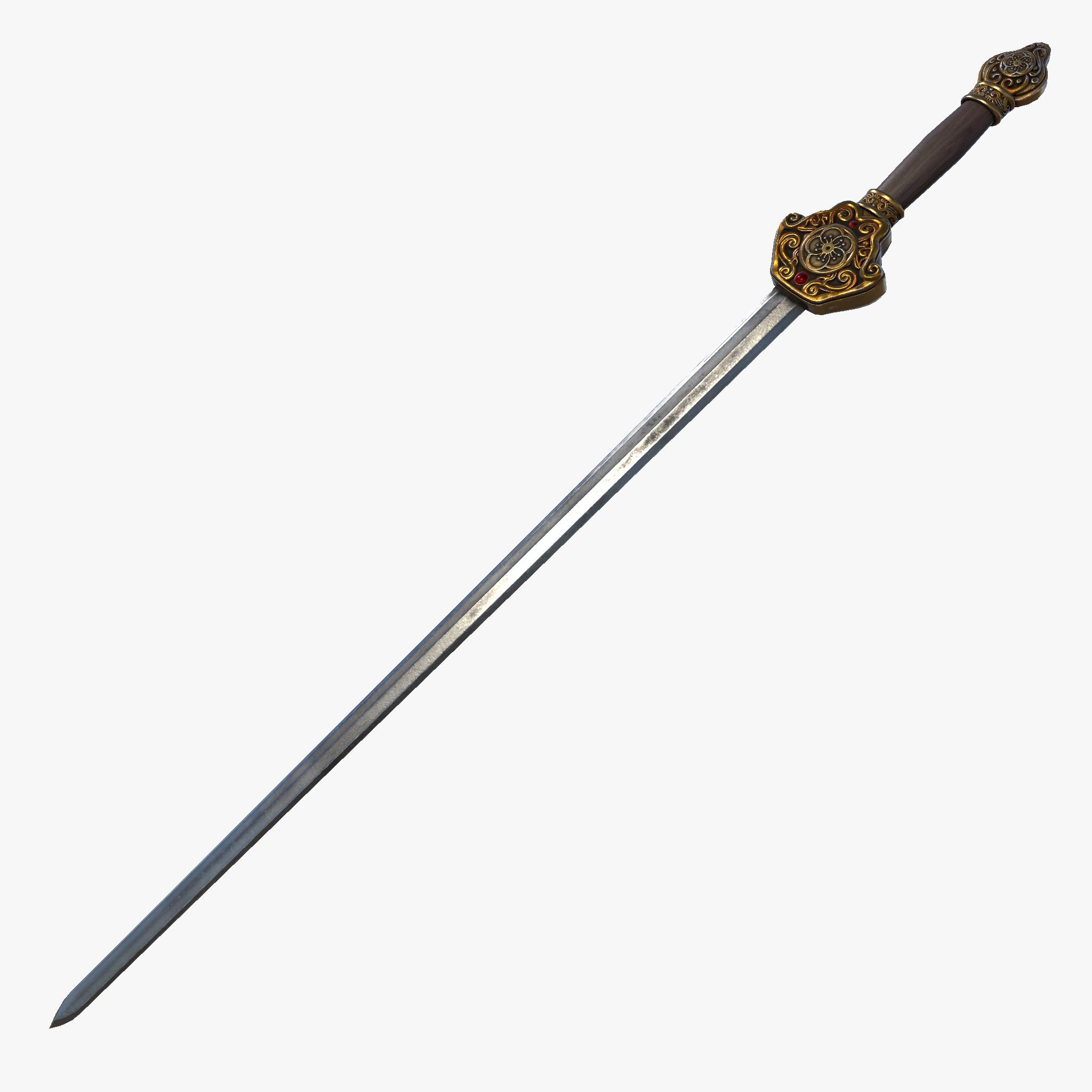 3D model Fantasy Sword RPG Chinese Taijijian Jian Blade Sword Straight ...