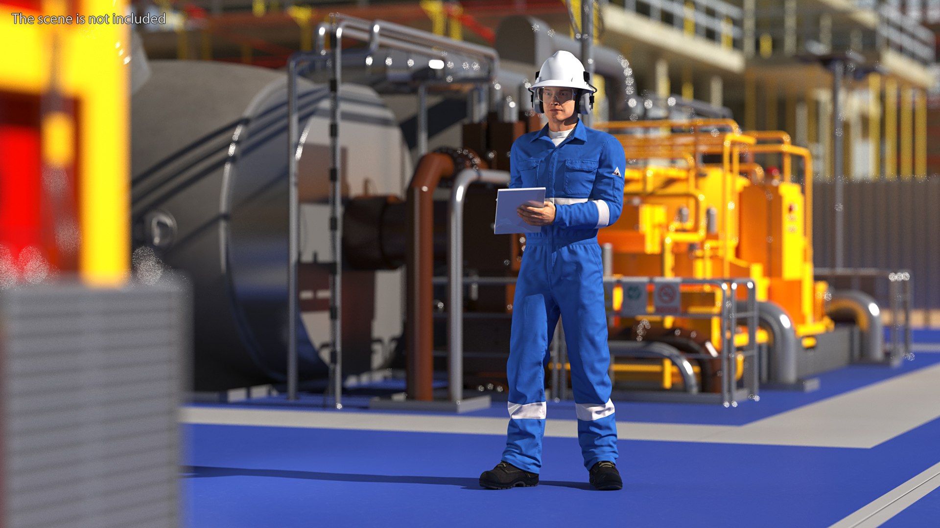 Oil Gas Worker Standing Pose Fur model - TurboSquid 1784800