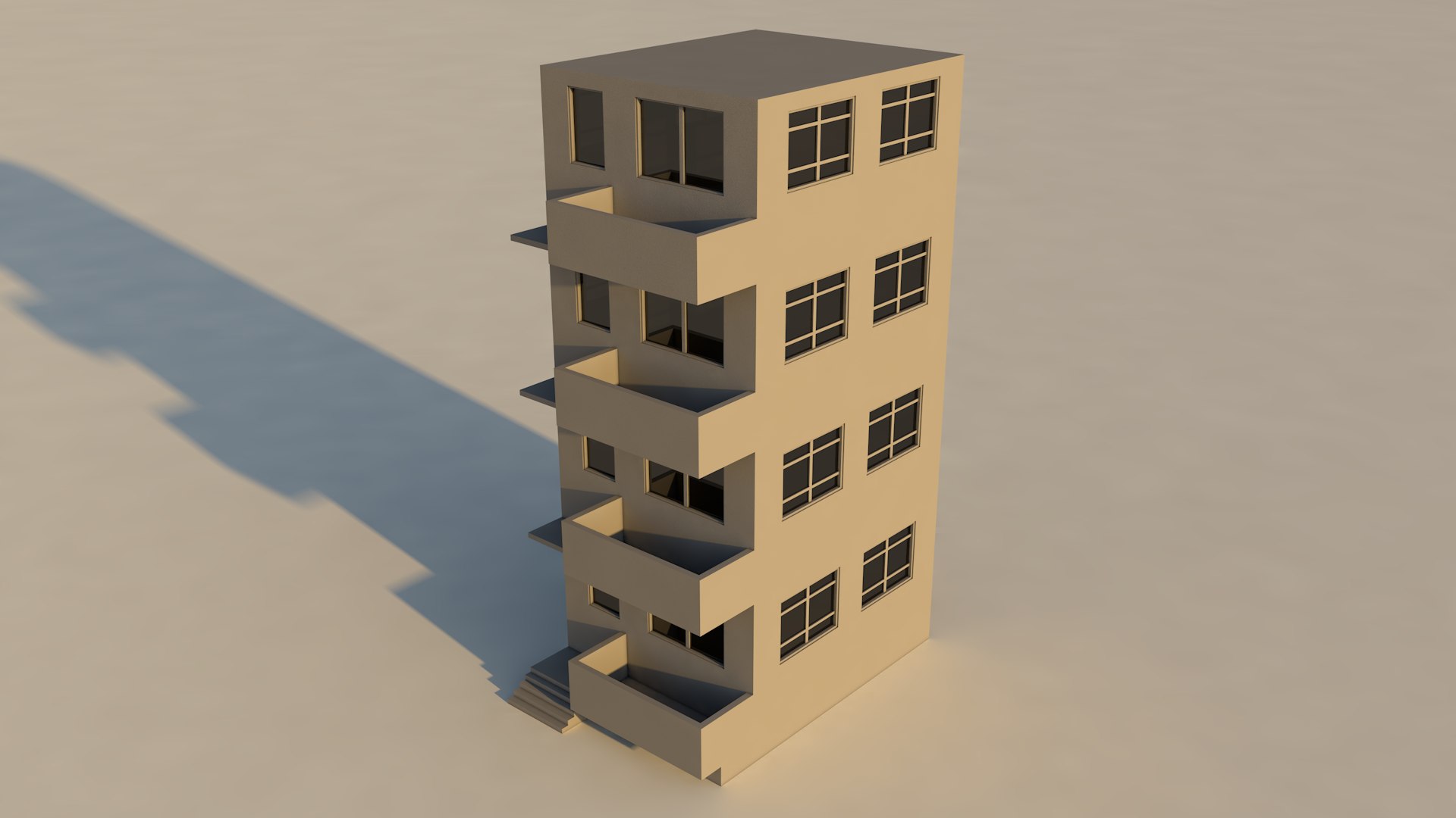 Modern 4 Story Building 3D Model - TurboSquid 2512709