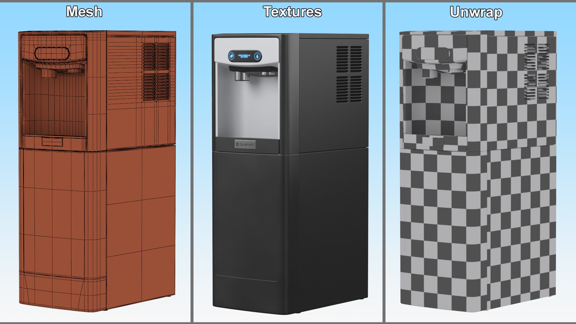 3D Touchless Water Dispenser Quench Ice - TurboSquid 2264799