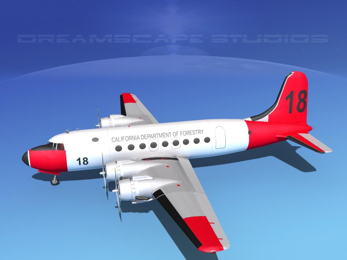 3d model dc-4 propellers gear