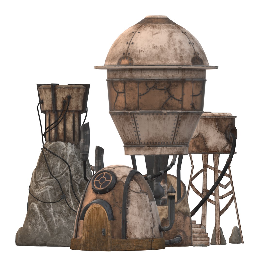 Steampunk Cottage 3D Model - TurboSquid 2321572