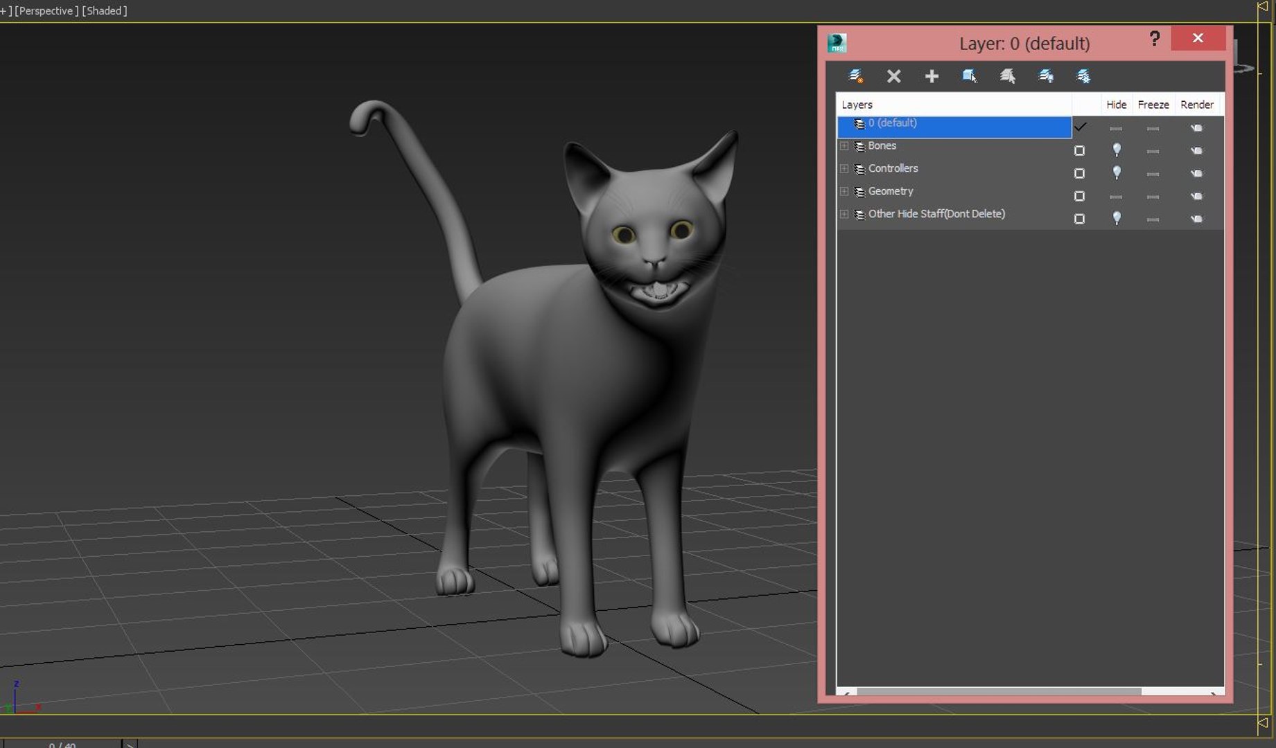 rigged domestic cat 3d model