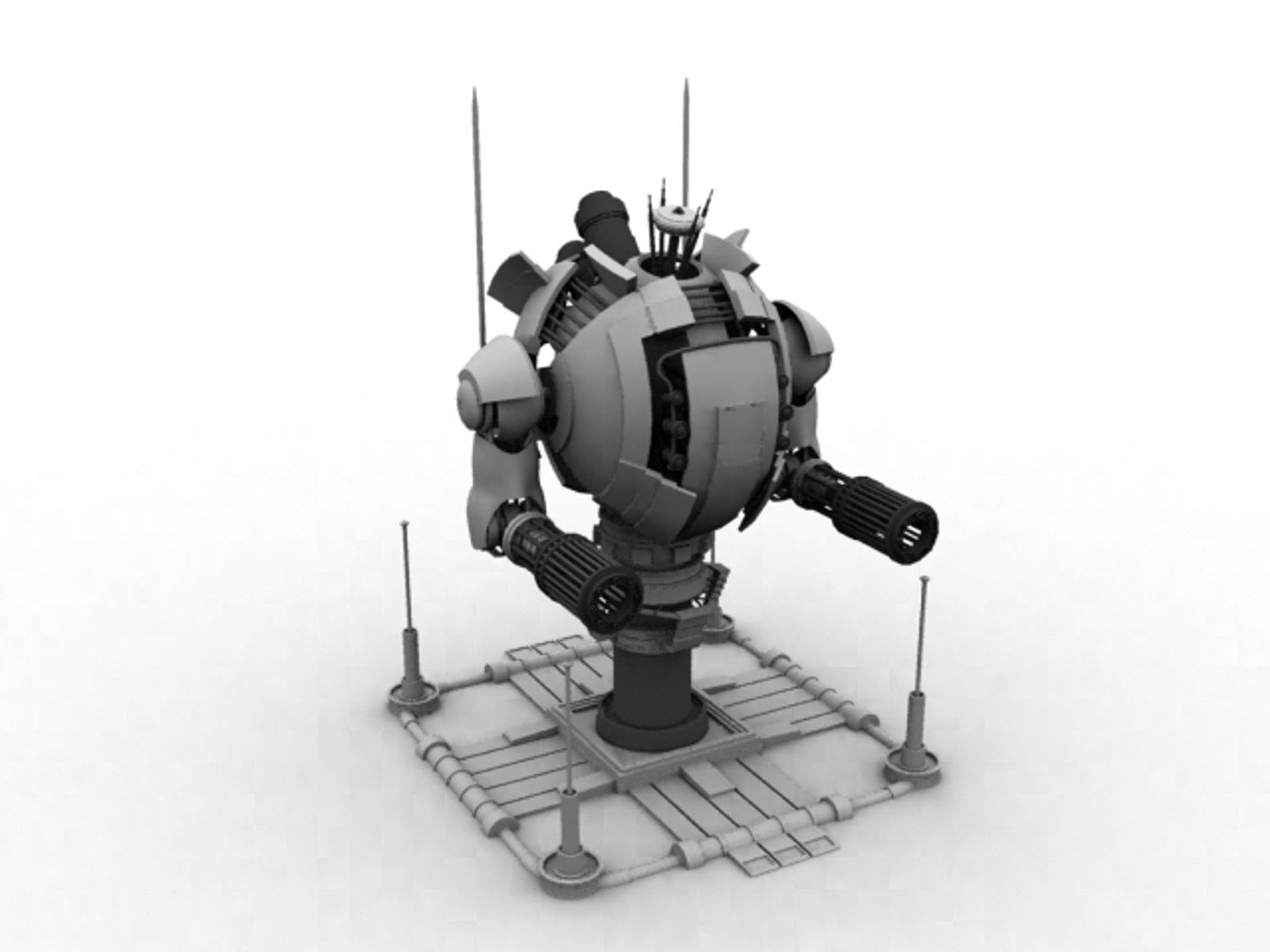 3d Model Turret Sentinel