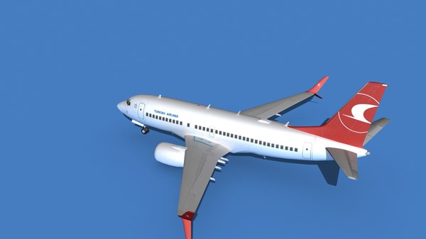 Boeing 737 Max 7 Tureckie linie lotnicze Model 3D - TurboSquid 1760838