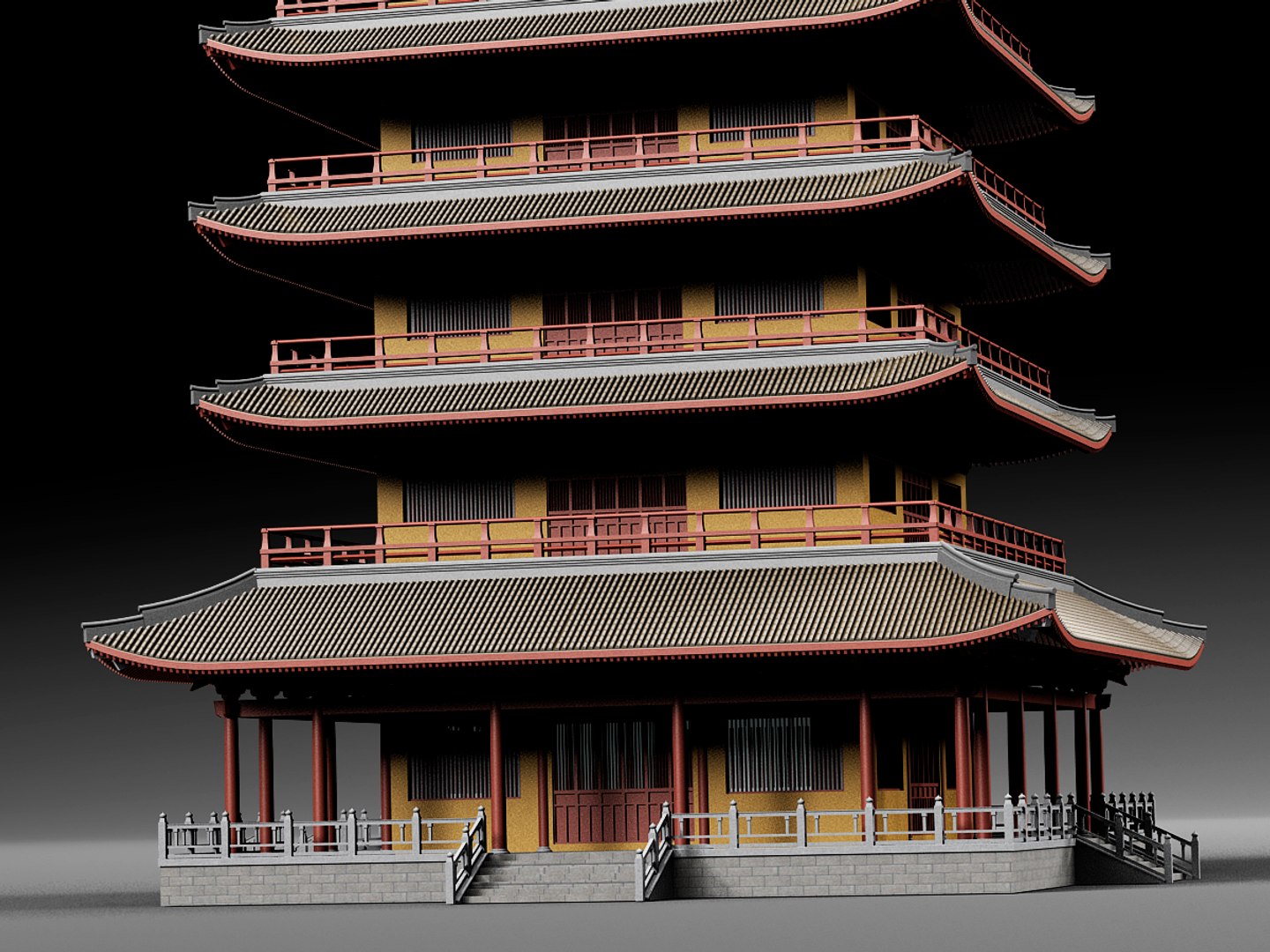 3D Chinese Tower Model - TurboSquid 1260160