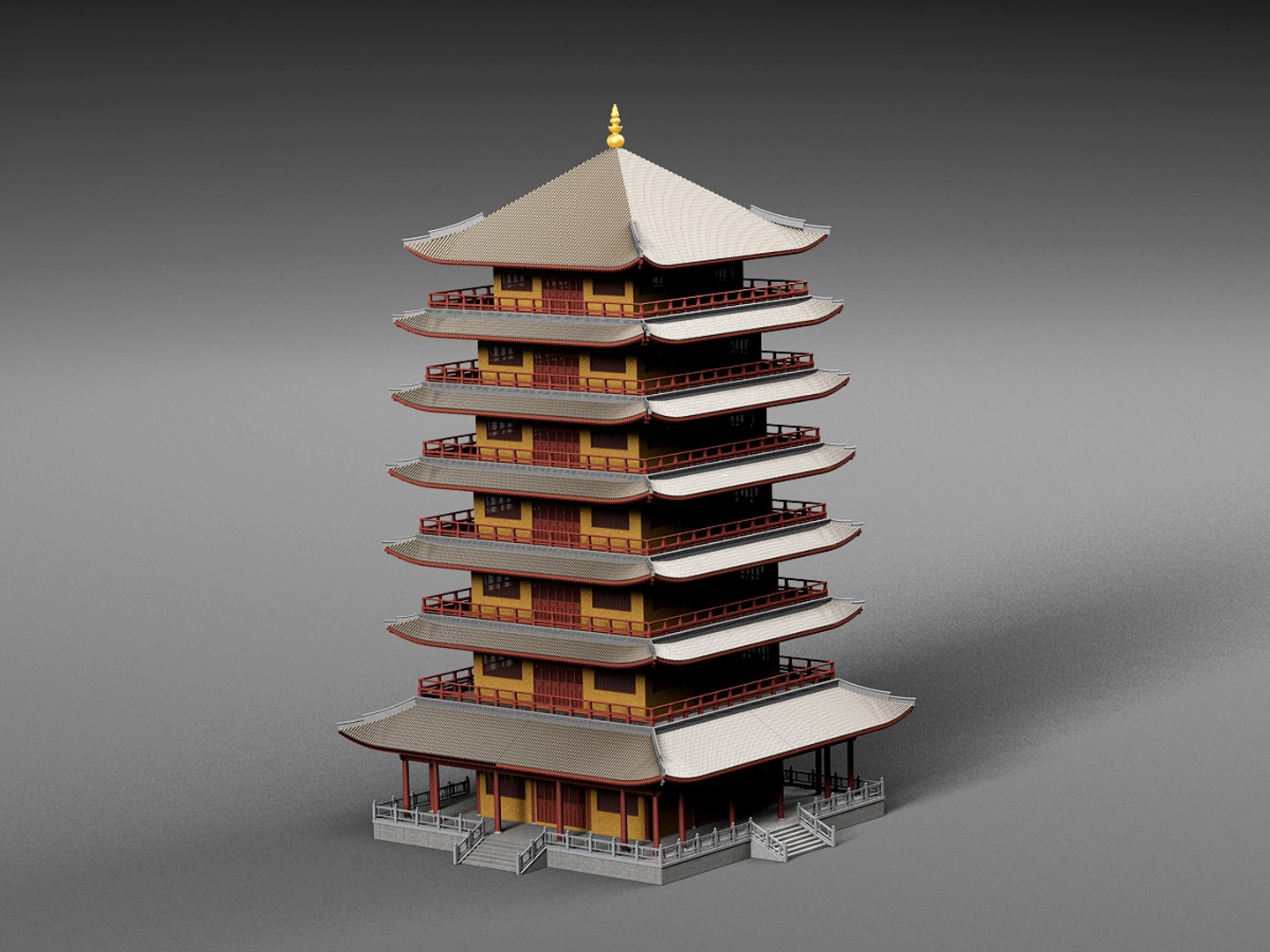 3D Chinese Tower Model - TurboSquid 1260160