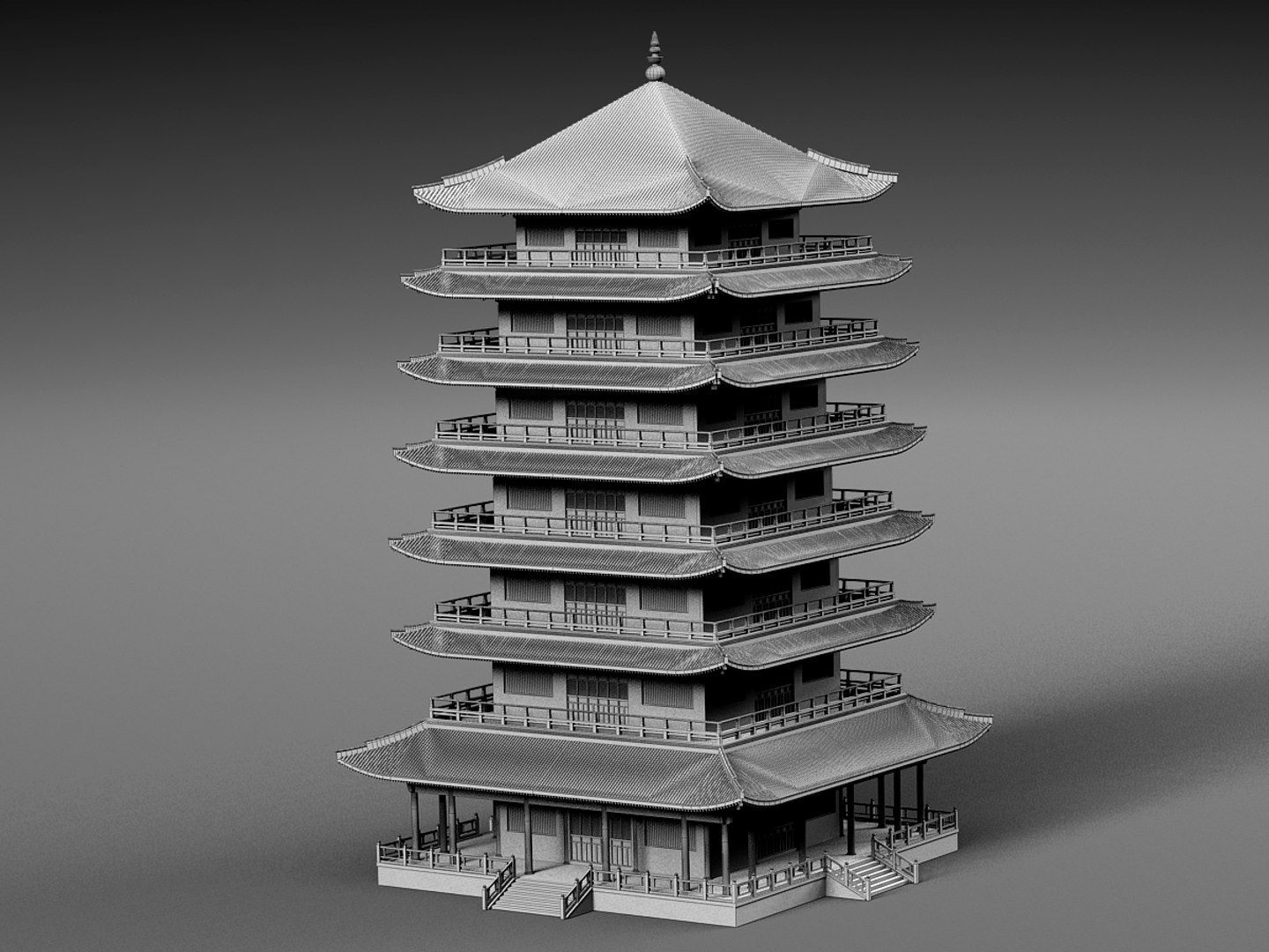 3D Chinese Tower Model - TurboSquid 1260160