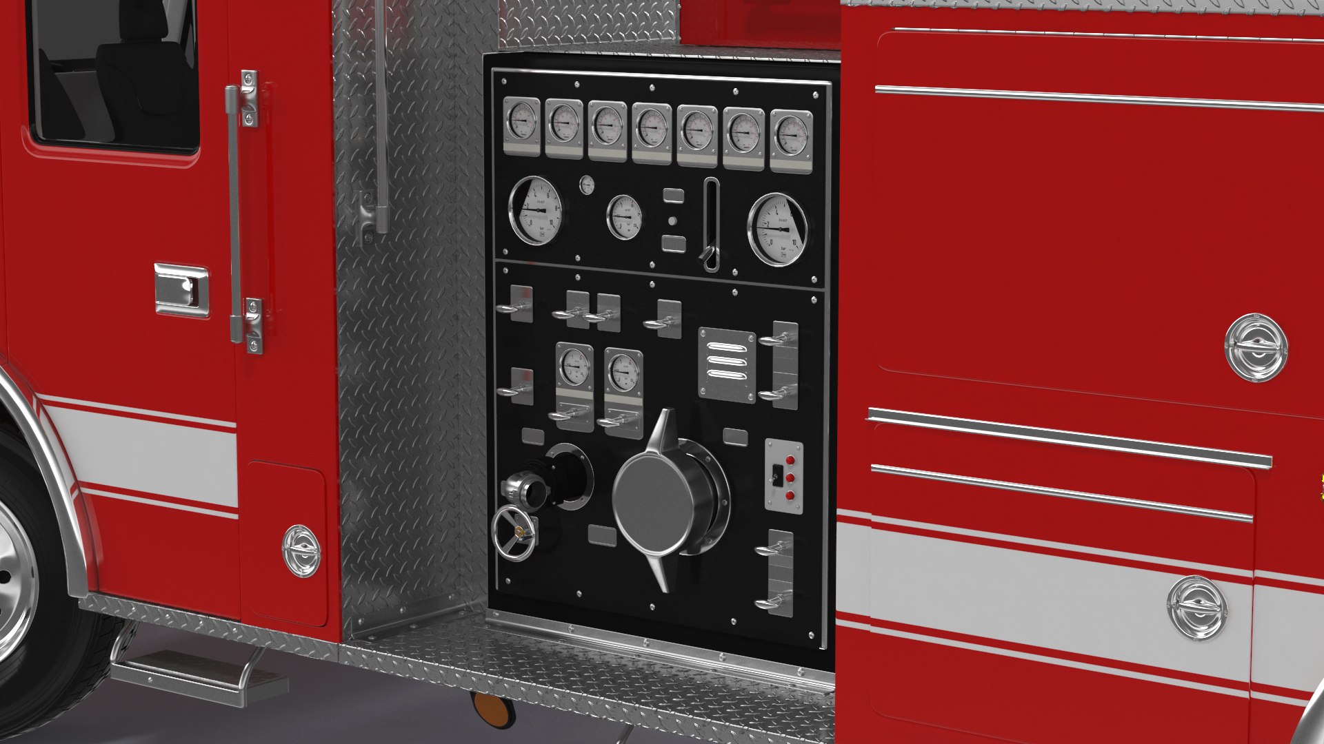 3D Fire Engine Rigged For Maya Model - TurboSquid 2157556
