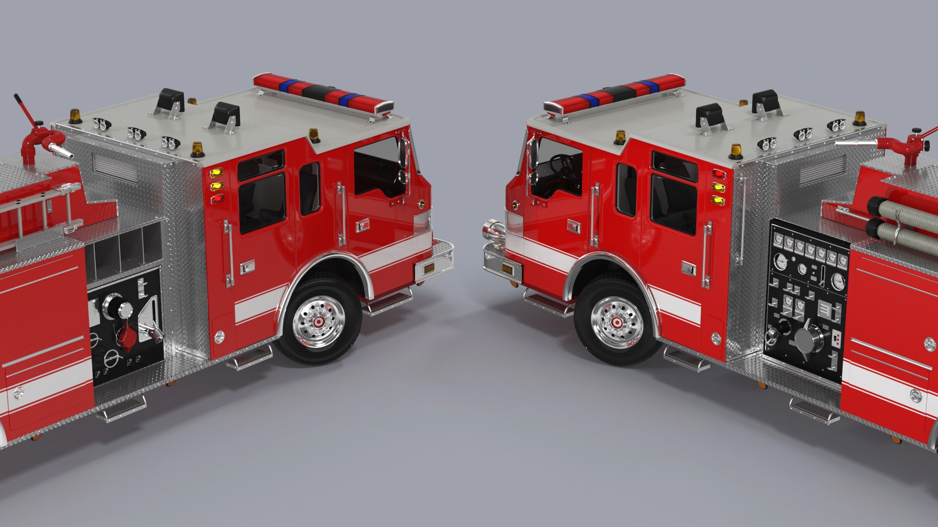3D Fire Engine Rigged For Maya Model - TurboSquid 2157556