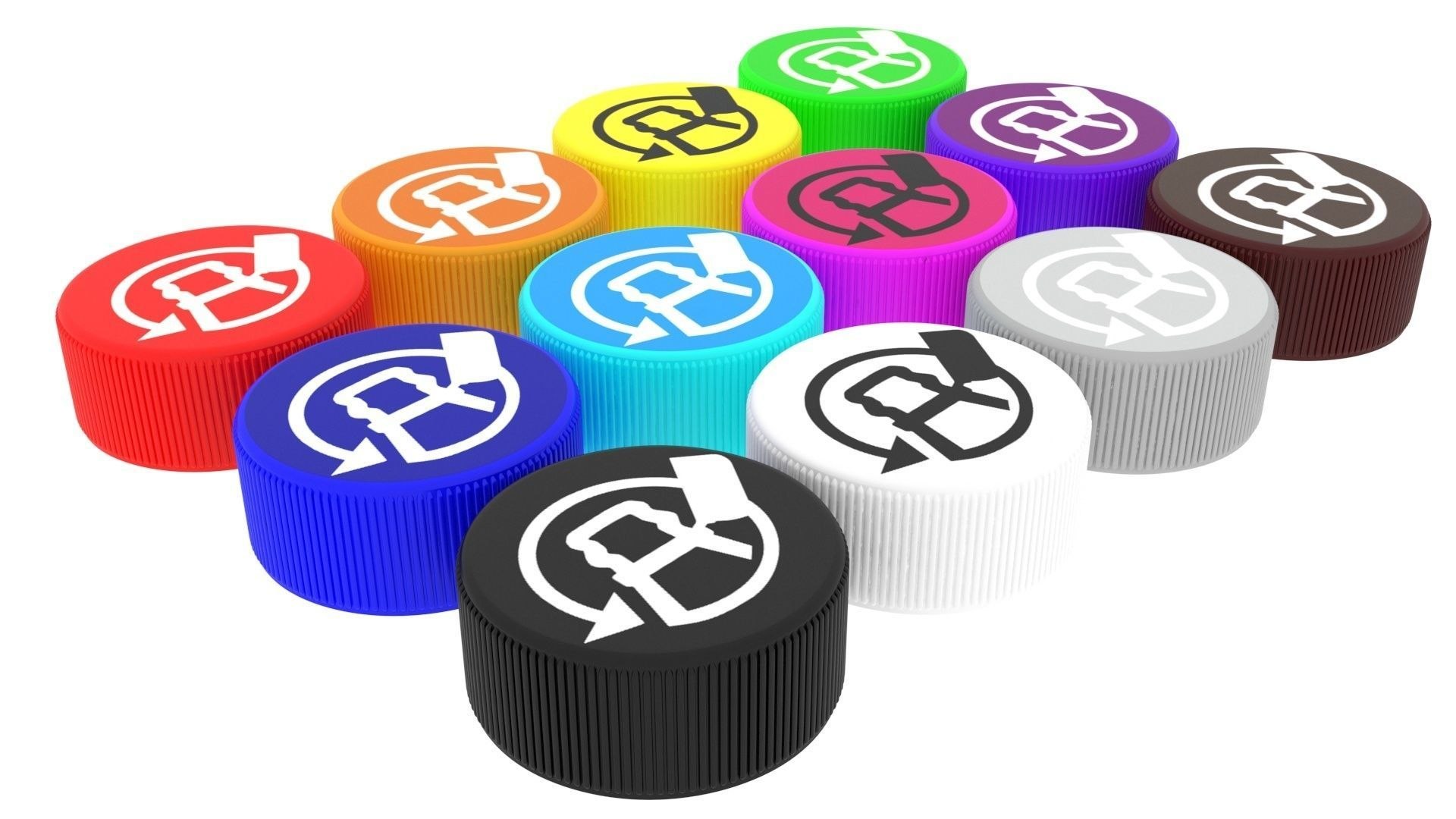 3D Plastic Bottle Caps Set - TurboSquid 2244148